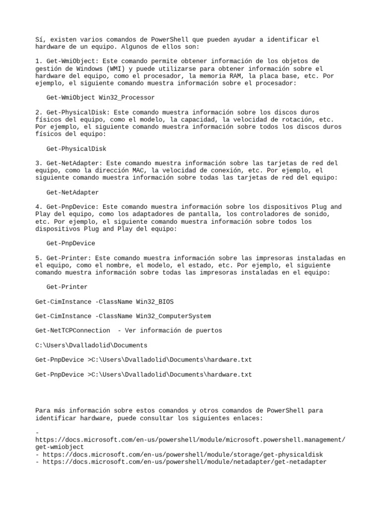 Comandos de Powershell | PDF