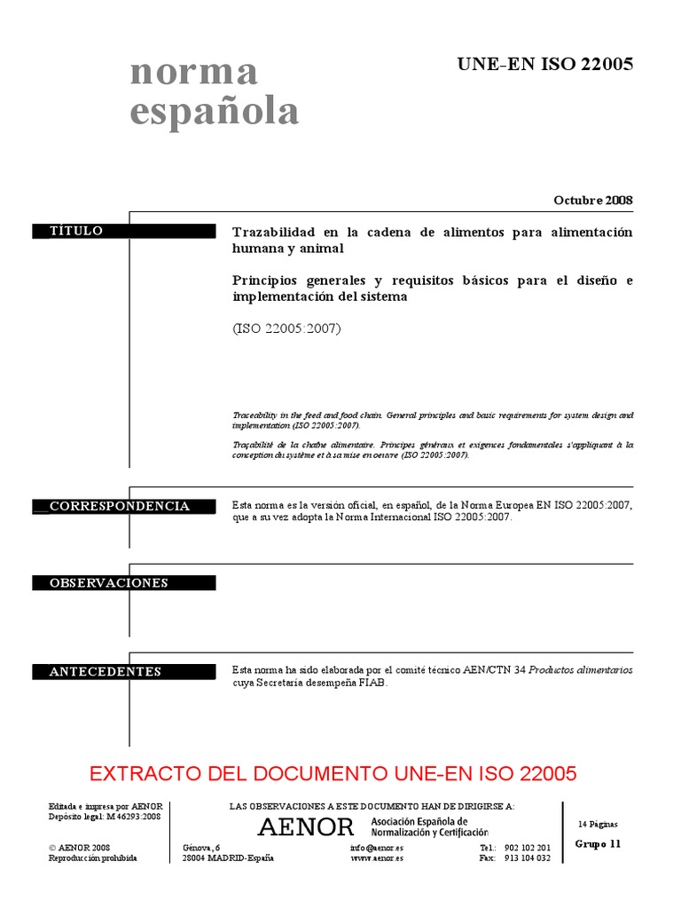 (Ex) Une-En Iso 22005 2008 | PDF | Informática