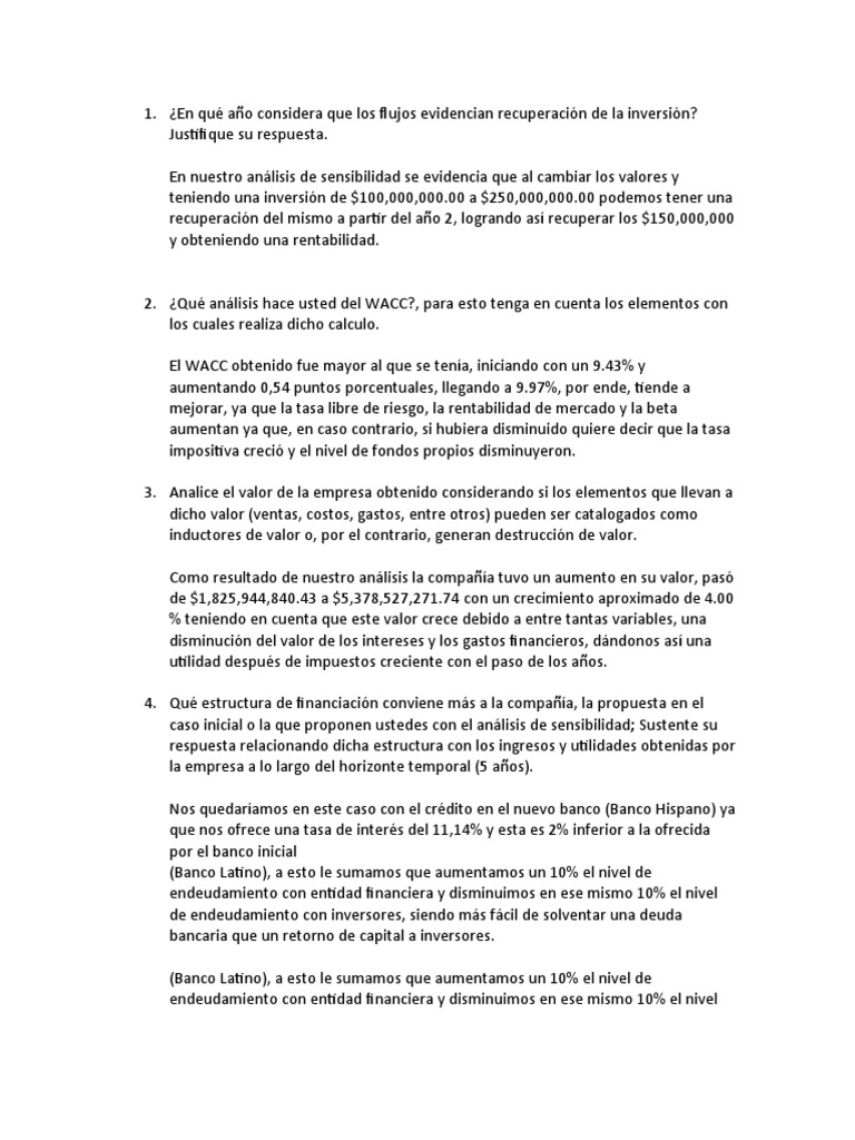 Entrega Final Escenario 7 - Ejemplo | Descargar gratis PDF | Bancos | Deuda