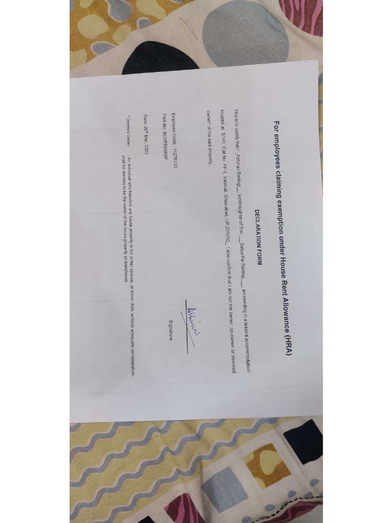 HRA Declaration | PDF