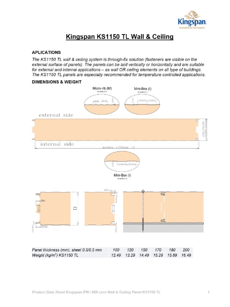 Kingspan KS1150 TL Wall & Ceiling - PDF | PDF