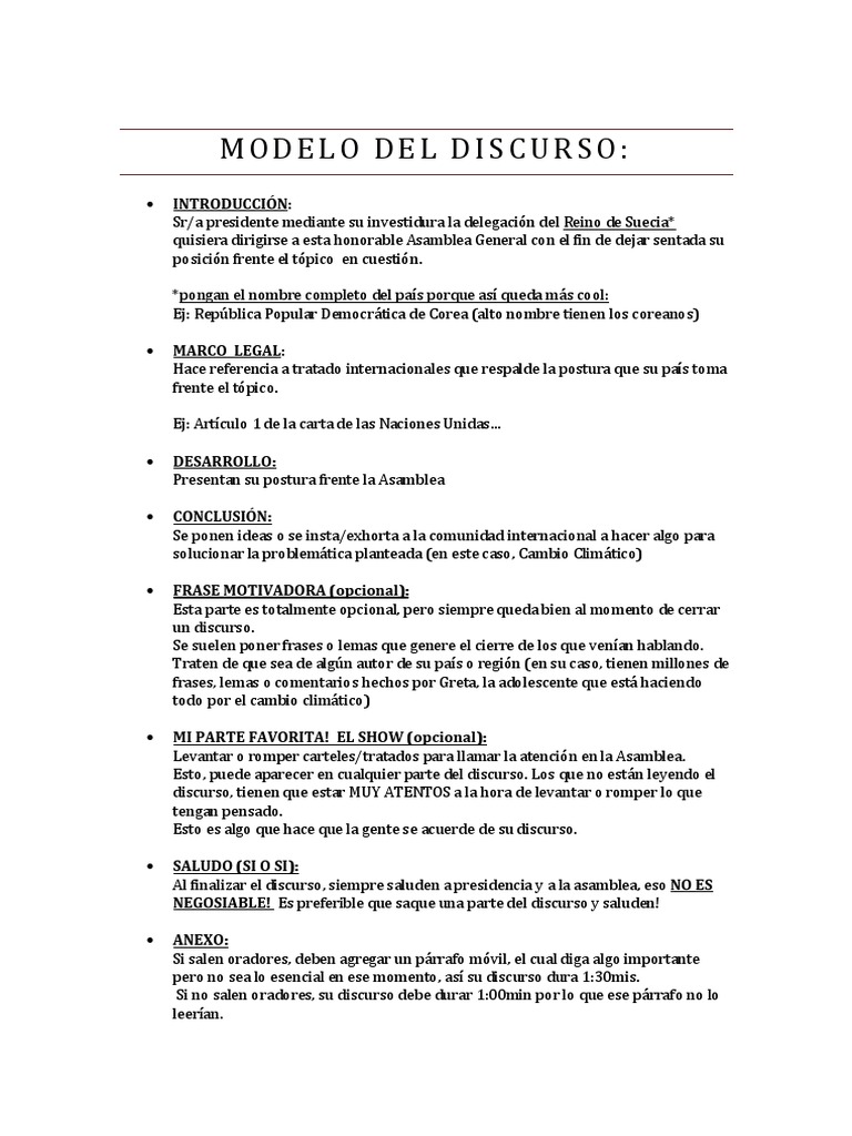 Modelo de Discurso | PDF