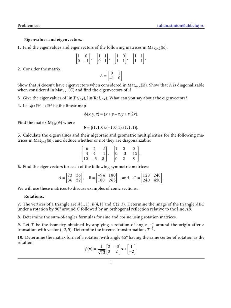 Seminar 08 | PDF | Eigenvalues And Eigenvectors | Linear Algebra