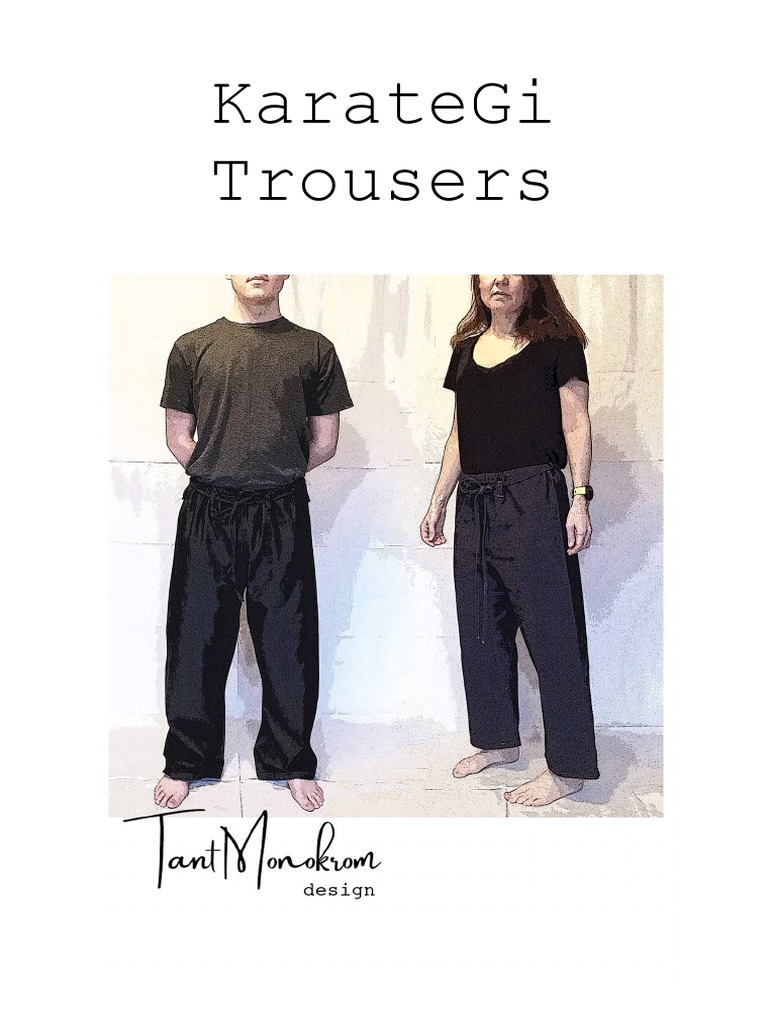 Karate Gi Trousers Sewing Pattern | PDF | Seam (Sewing) | Consumer Goods