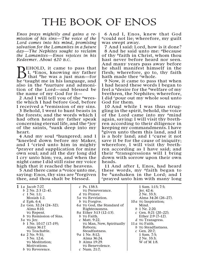 Book of Enos | PDF | Book Of Mormon | Religious Belief And Doctrine