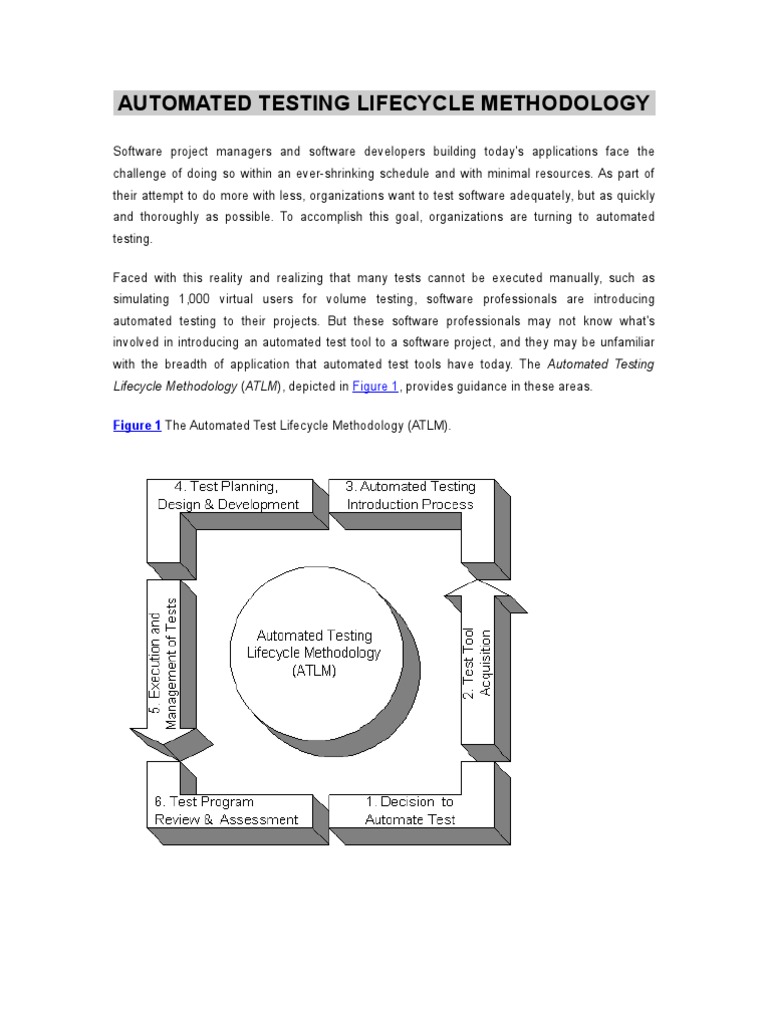 Automated Testing Lifecycle Methodology | PDF | Software Testing ...