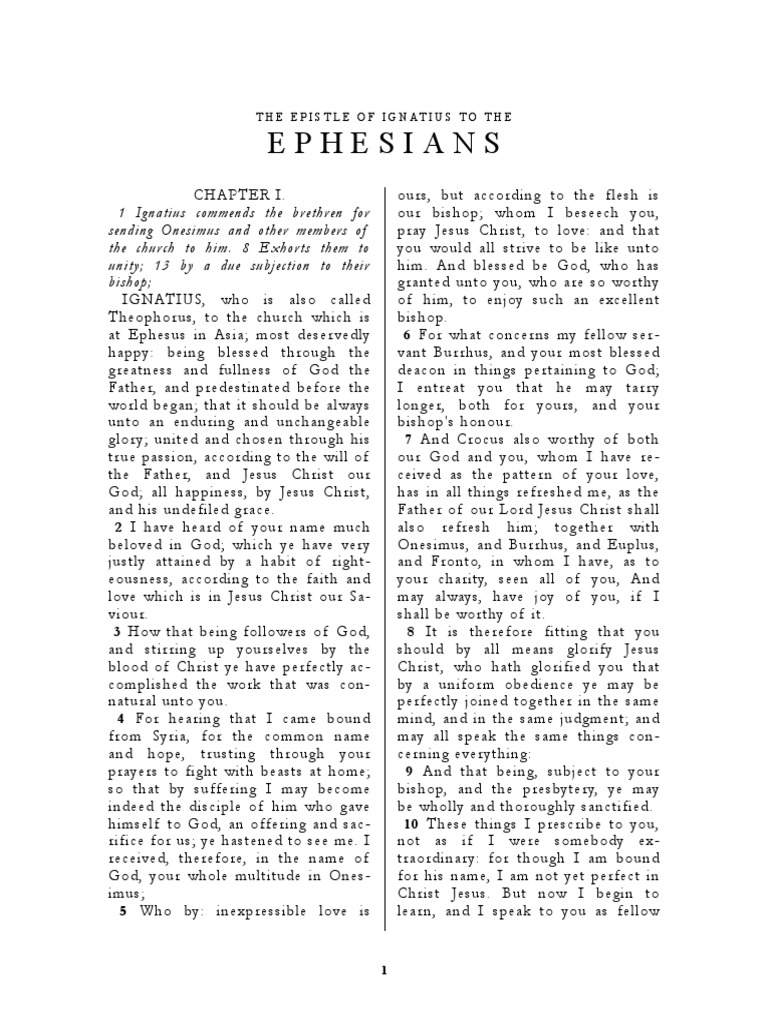 The Epistle Of Ignatius To The Ephesians | PDF | Jesus | Faith