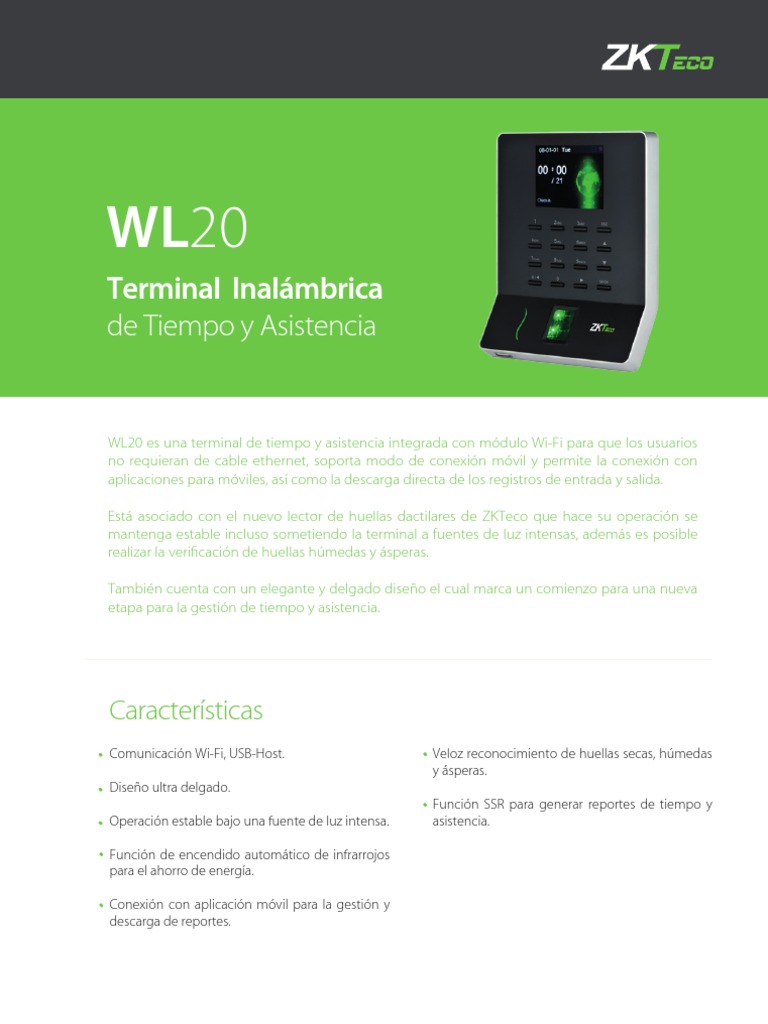 WL20 Ficha Tecnica | PDF | Ciencias de la Computación | Ingeniería Informática