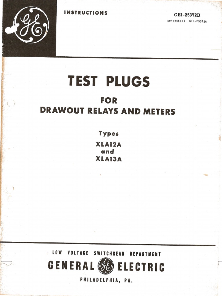 Test Plugs For Drawout Relays and Meters | PDF