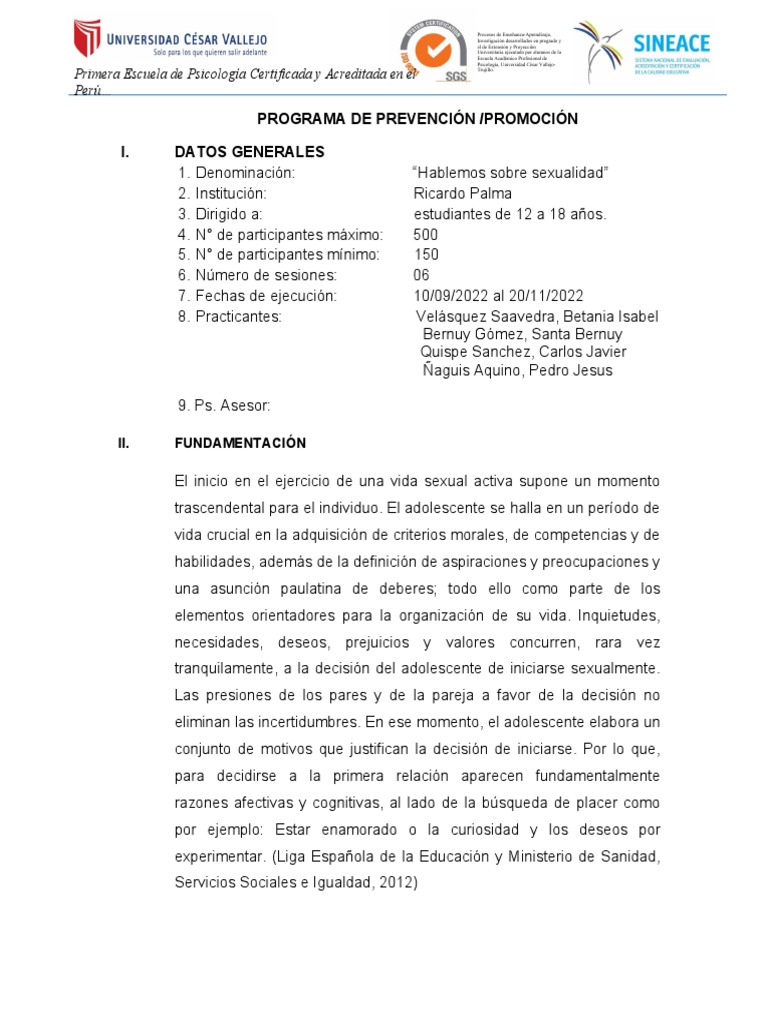 Programa Prevención-Promoción | PDF | Género | Estudios de género