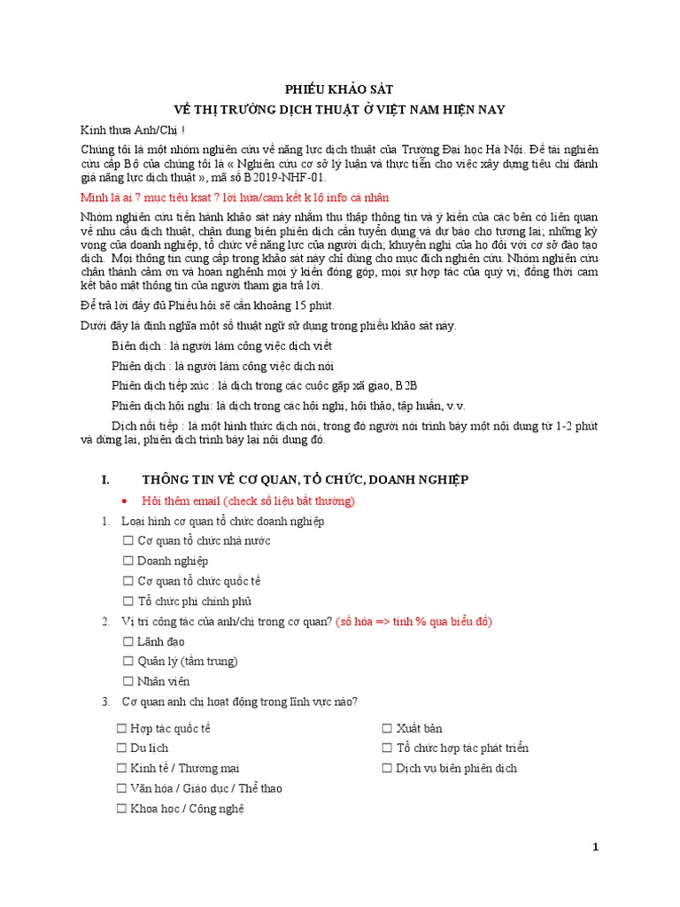 MAU Phieu Khao Sat | PDF