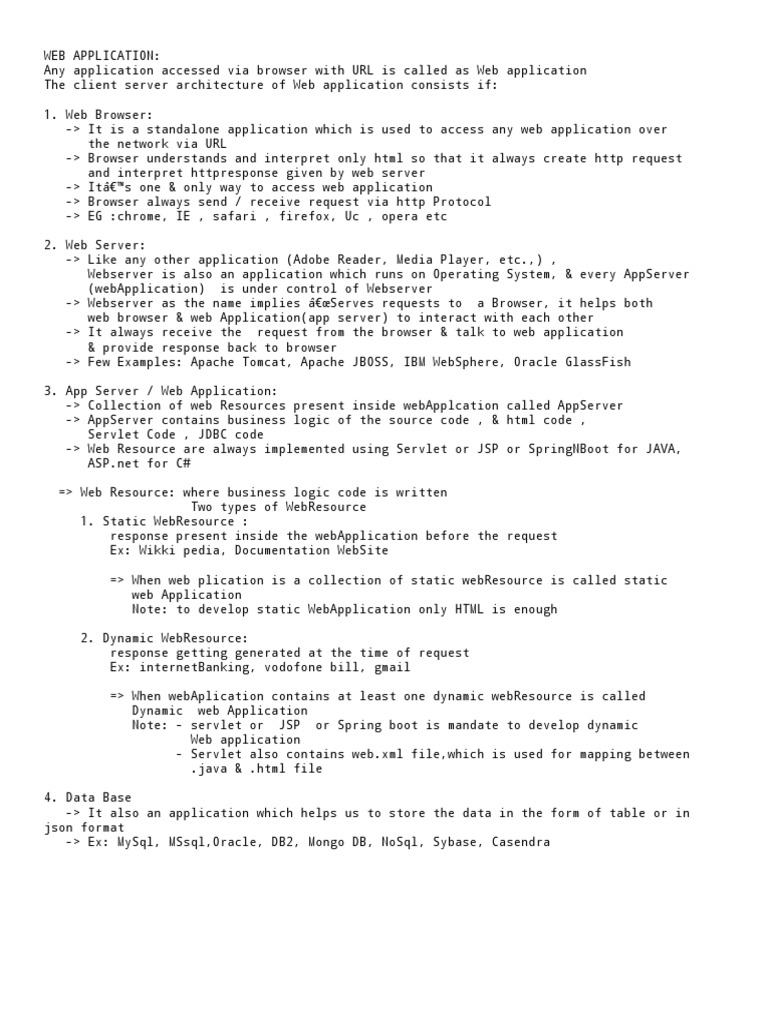 Introduction To Web Application | PDF | World Wide Web | Internet & Web