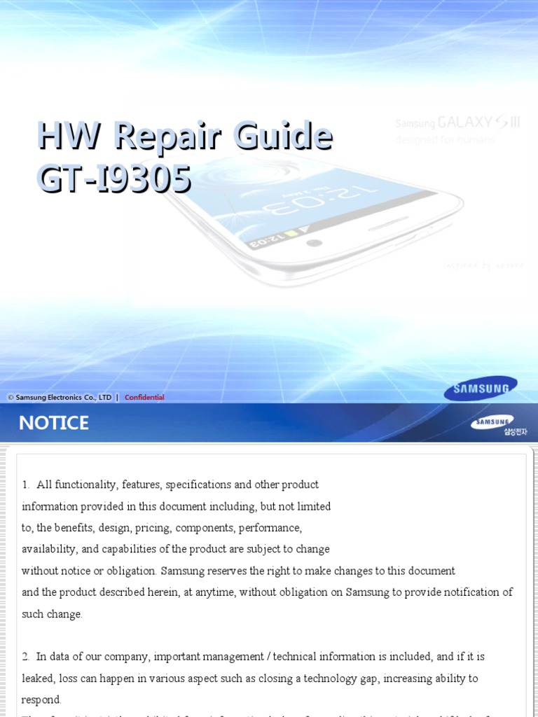 GT-I9305 Hardware Repair Guide | PDF | Computer Engineering ...