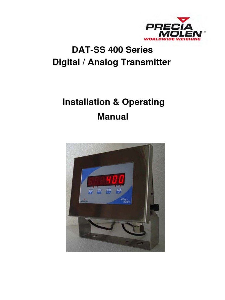 DAT-SS 400 Field Mounted Indicator Manual | PDF | Parameter (Computer ...