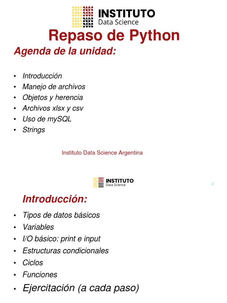 Clase 01 Repaso De Python Pdf Herencia Programación Orientada A Objetos Python