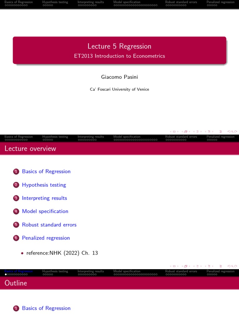 5 - Regression | Download Free PDF | Linear Regression | Ordinary Least ...