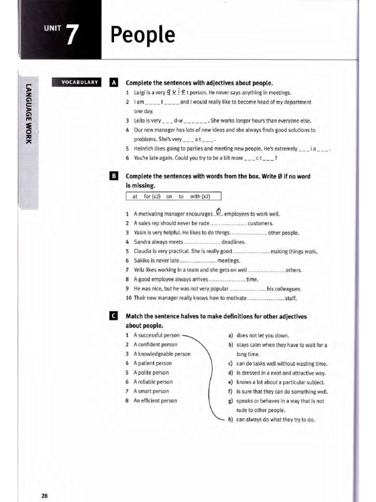 Workbook Units 7-12 | PDF
