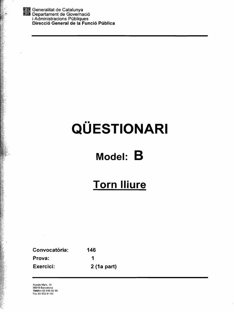 Questionari Aux Generalitat Catalunya 2007 | PDF