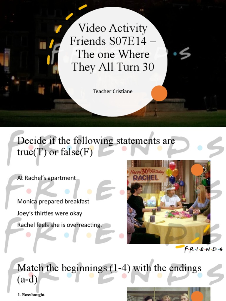 Friends Video Activity | PDF | Friends