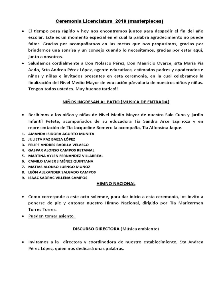 Libreto Licenciatura Medio Mayor 2019 | PDF