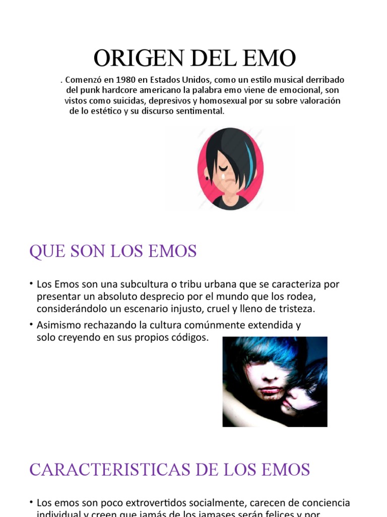 Características de la subcultura emo | PDF