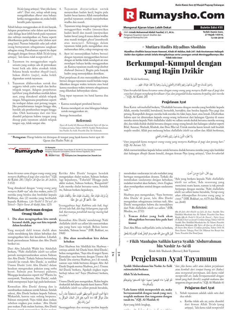 Buletin Rumaysho MPD Edisi 35 | PDF