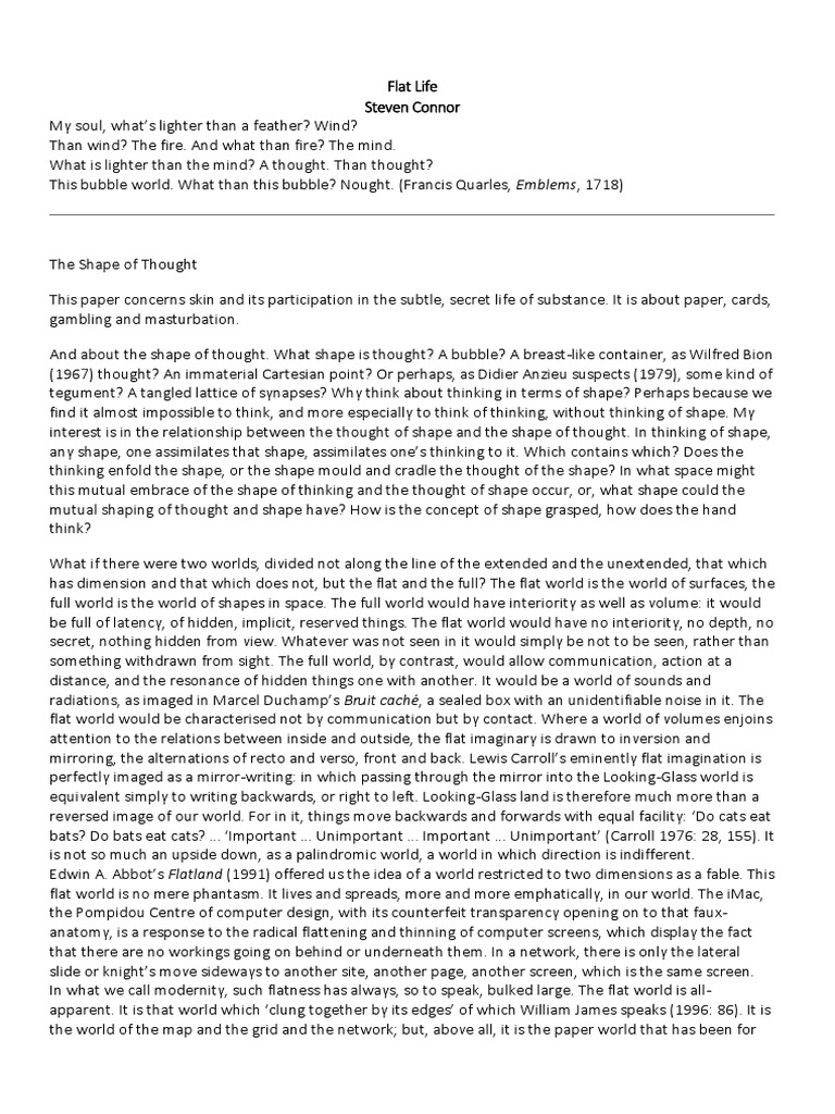 Flat Life Steven Connor | PDF | Universe | Thought