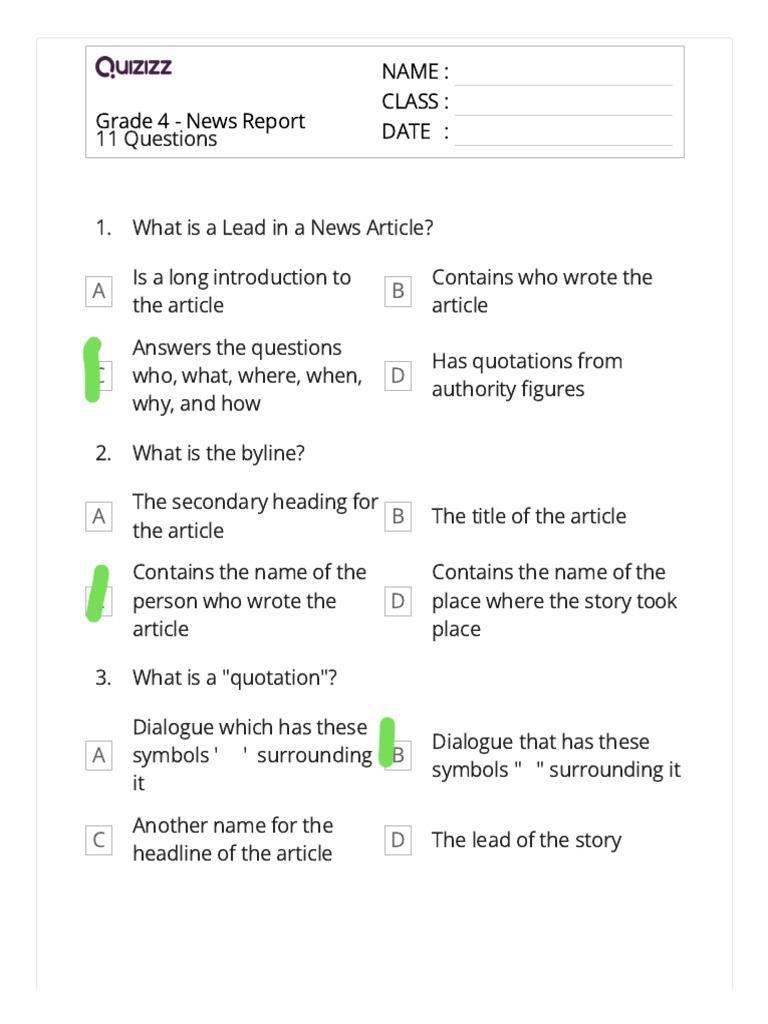 Grade 4 - News Report | PDF | News