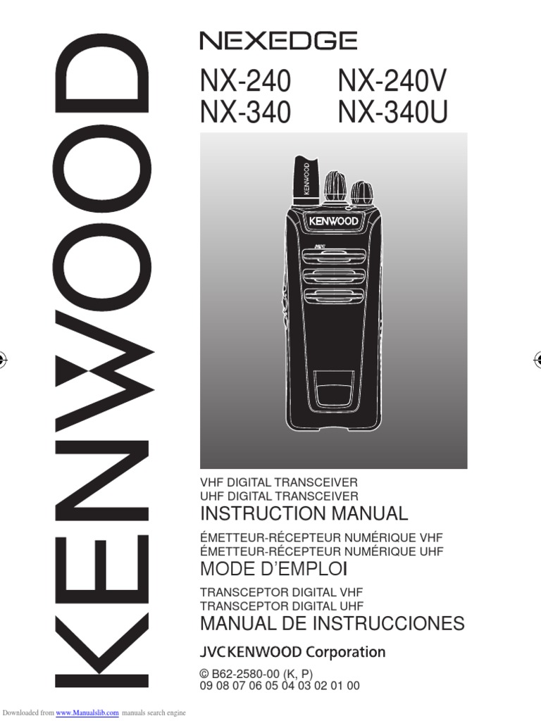 NX-240/340 VHF UHF Transceiver Manual | PDF | Battery Charger | Radio