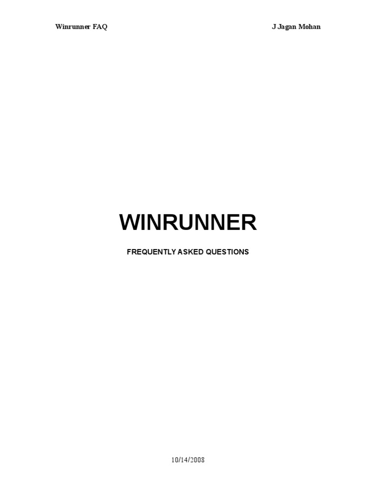 Winrunner Faq | PDF | Graphical User Interfaces | Scripting Language