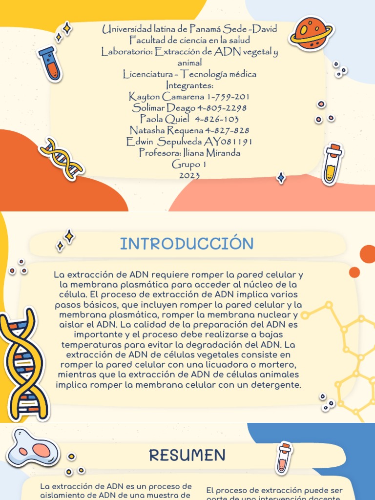 Informe de Extraccion de ADN | PDF | Biología Celular) | Adn