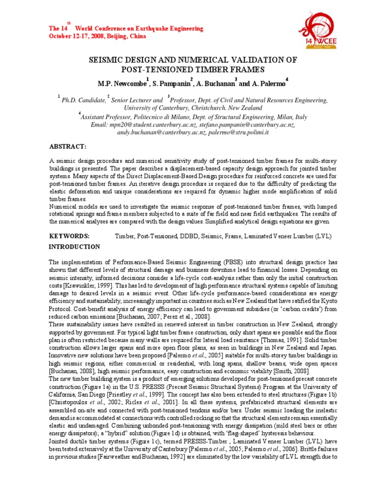 14WCEE Paper Submitted | PDF | Deformation (Engineering) | Yield (Engineering)
