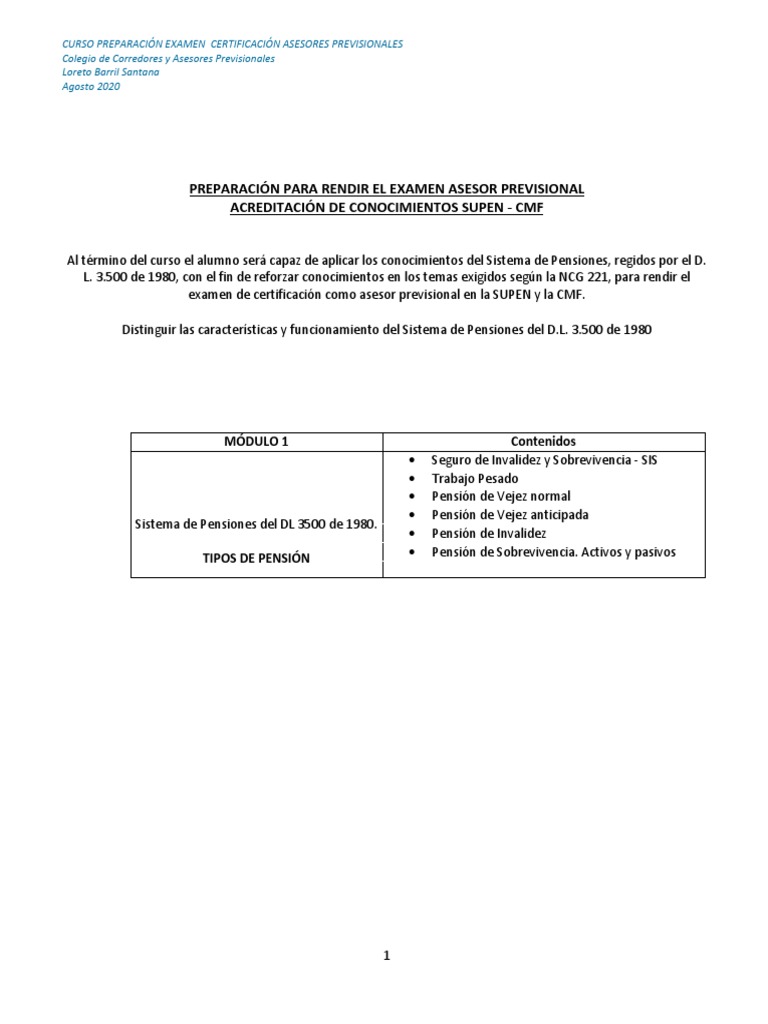 Módulo 1 Pensiones - 1tipos de Pensión | PDF | Pensión | Jubilación