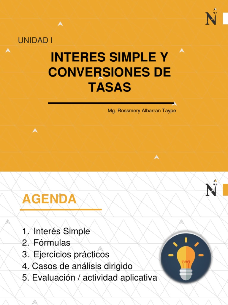 Semana 02 - Interes Simple y Conversiones de Tasas | PDF | Interés | Tasas de interés