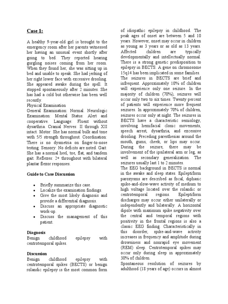 Case 1 | PDF | Epilepsy | Electroencephalography