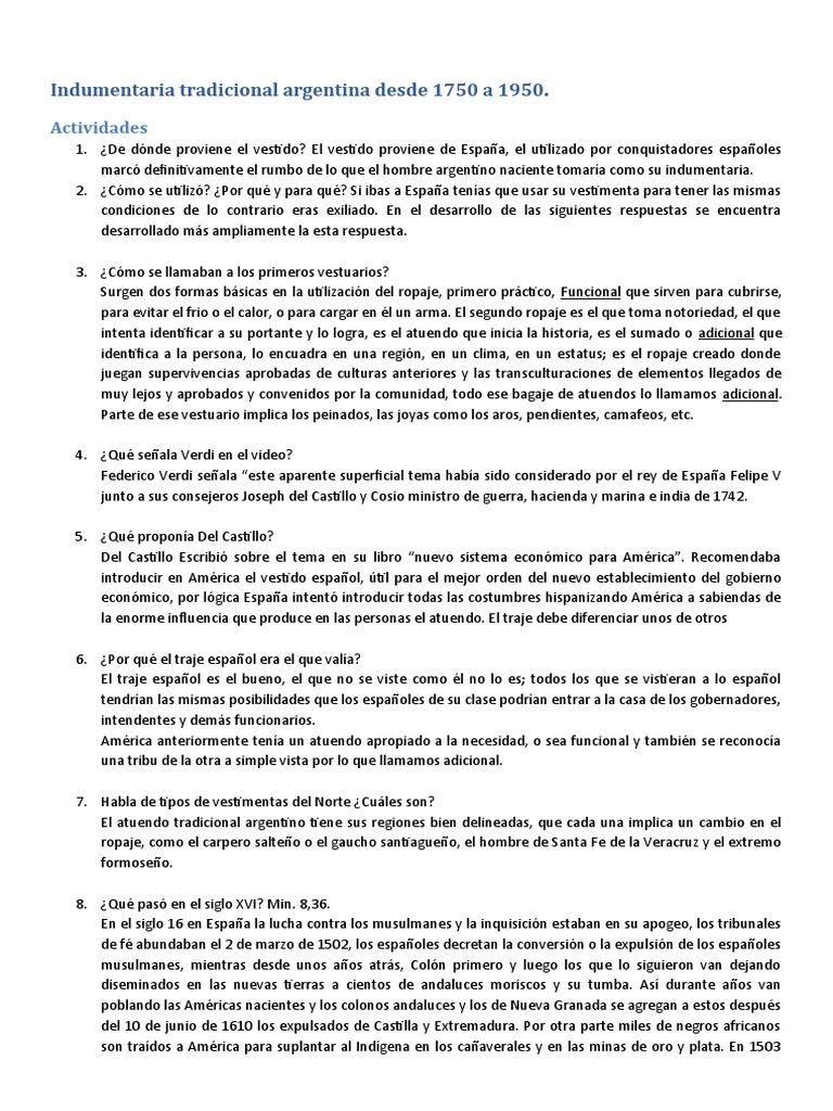 Indumentaria Argentina: 1750-1950 | PDF | España | Caballos