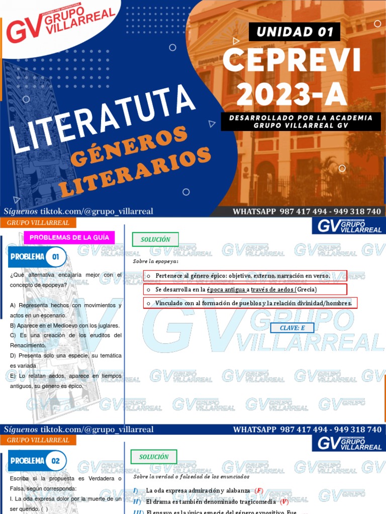 Guía de Géneros Literarios CEPRAVI 2023 | PDF | Ficción general