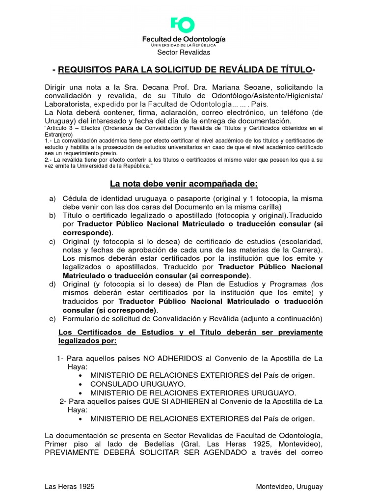 Solicitud de Revalida | PDF