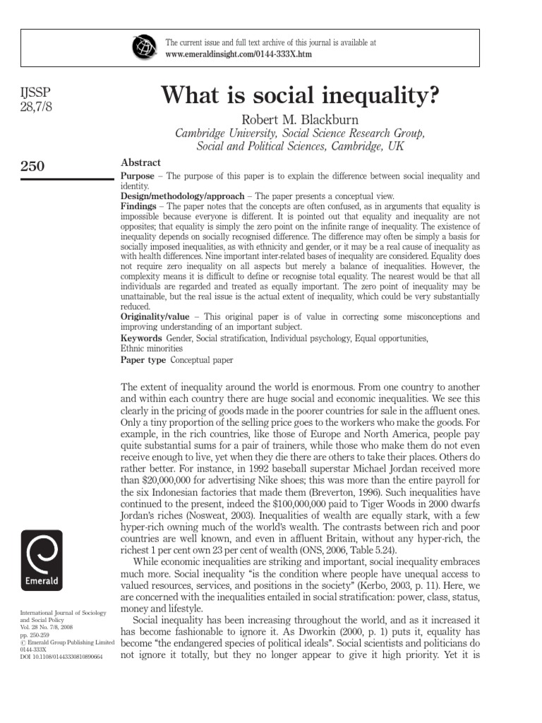 What Is Social Inequality | PDF | Discrimination & Race Relations | Social Inequality