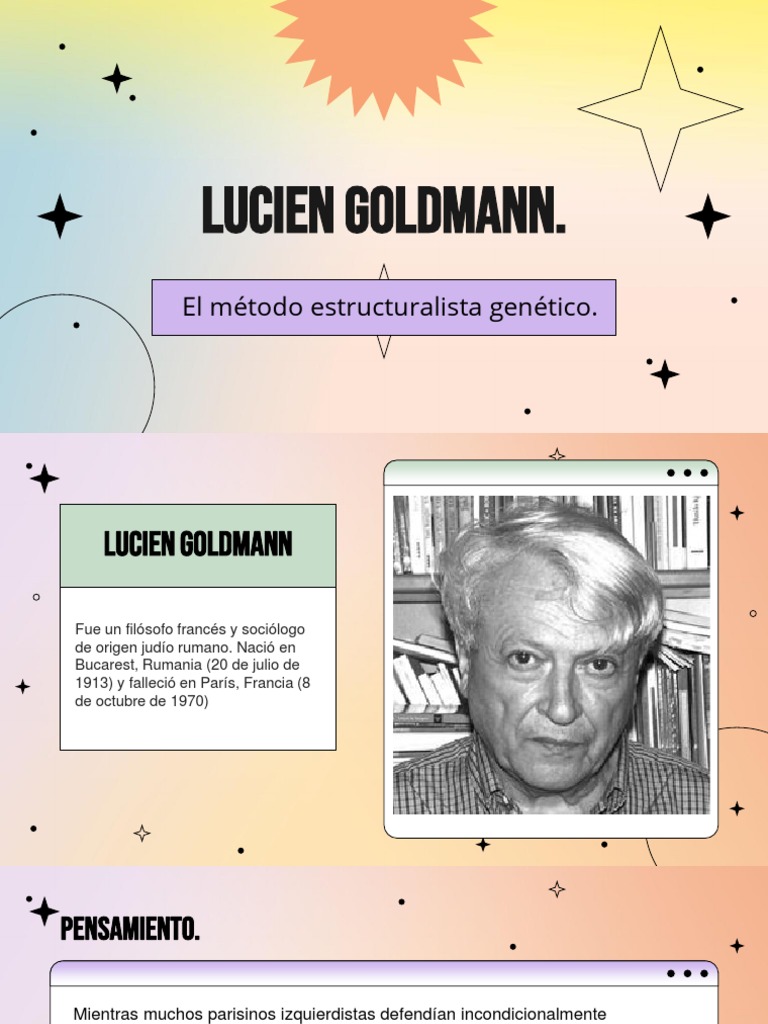 Lucien Goldmann - Método Estructuralista Genético - Exposicion | PDF ...