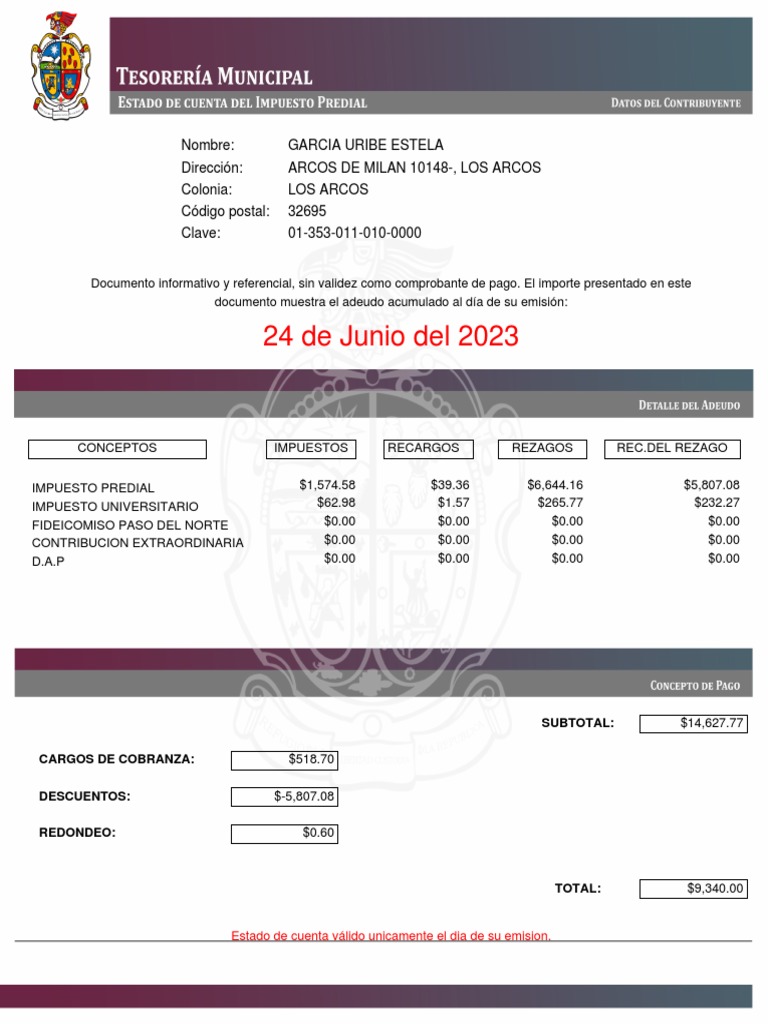 Edo Cta Predial | PDF