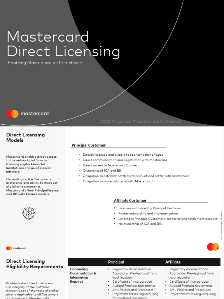 Mastercard Direct Licensing Overview | PDF | Master Card | License