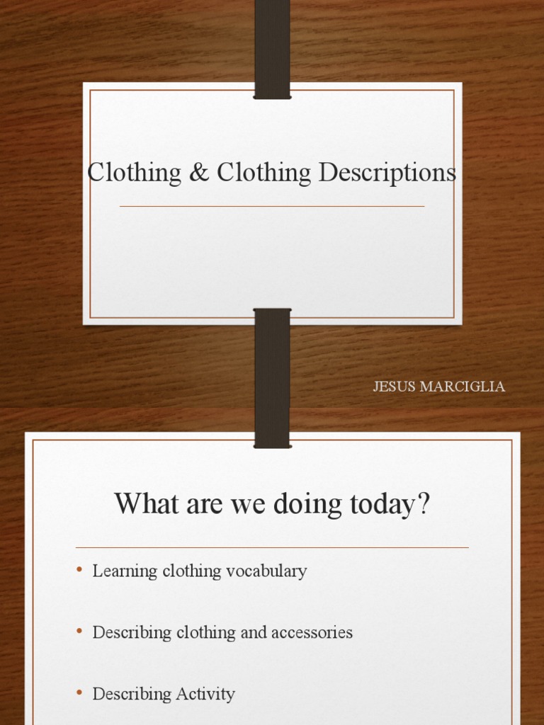 Clothing & Clothing Descriptions | PDF