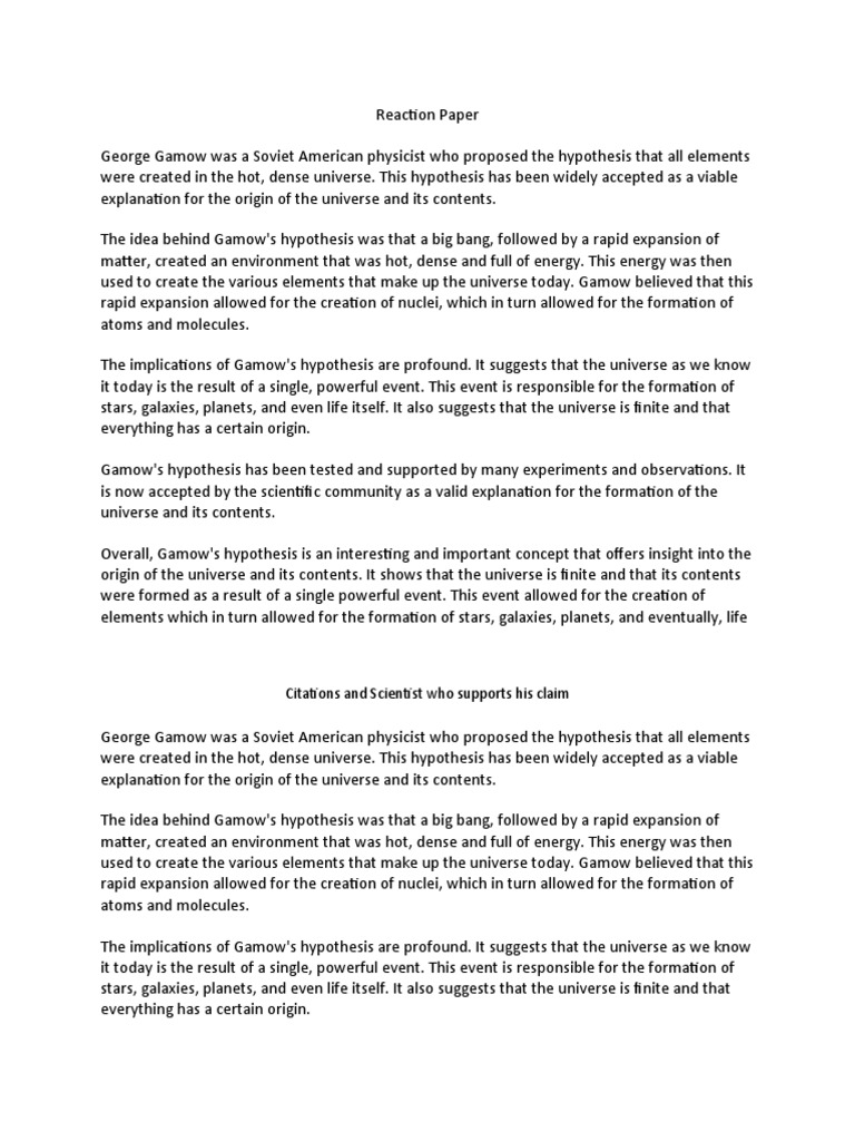 Reaction Paper of Physical Science | PDF | Universe | Physical Cosmology