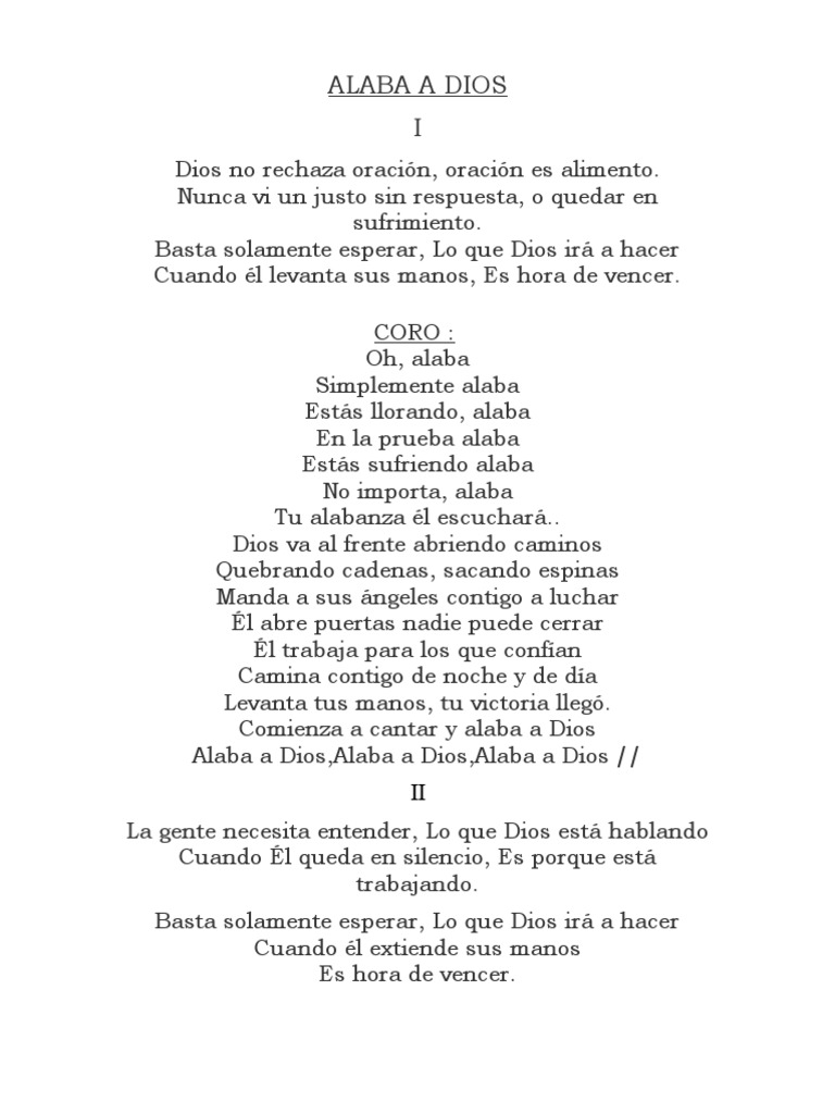 Alaba A Dios | PDF