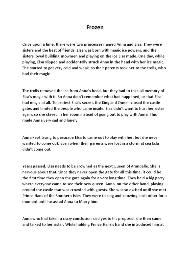 Frozen narrative text kel 4 | PDF