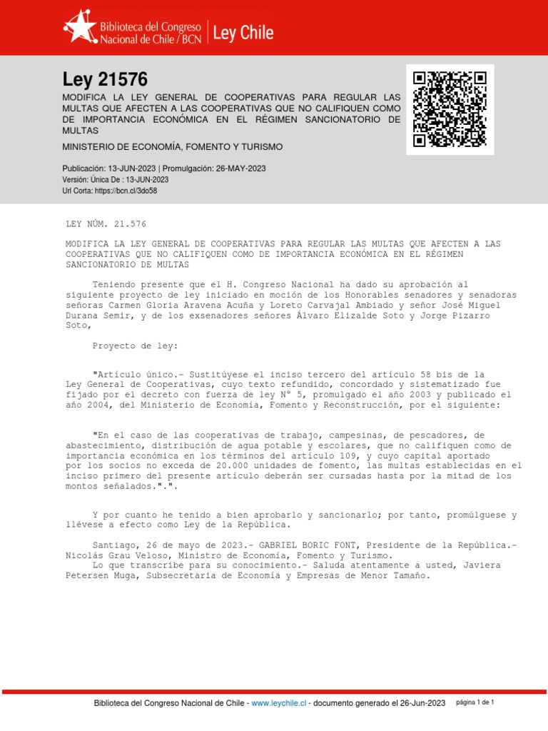 Multas Cooperativas No Económicas Chile | PDF | Finanzas y dinero