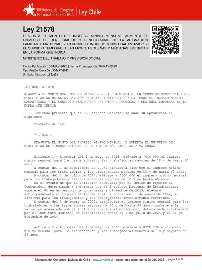 Ley 21578 - 30 MAY 2023 | PDF | Pequeñas y medianas empresas | Impuestos