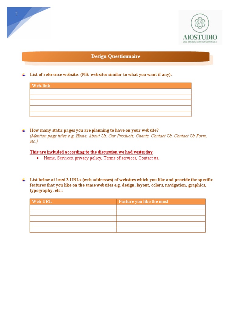 Template-Design-Questionnaire | PDF