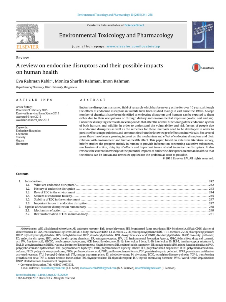 Endocrine Disruptors | PDF | Pesticide | Chemistry